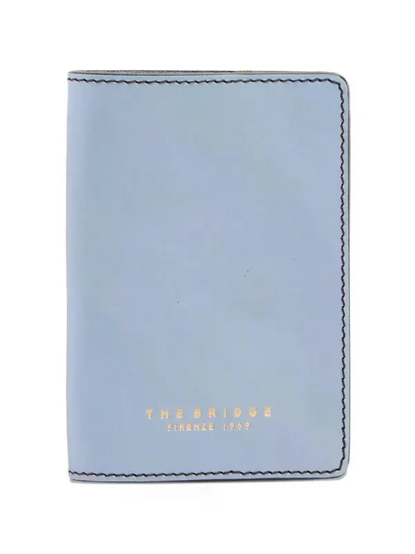 THE BRIDGE Logo-print Leather Passport Holder - Blue