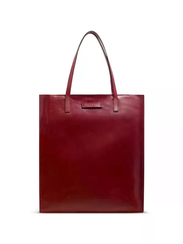 THE BRIDGE Mirra Logo-plaque Leather Tote Bag - Red