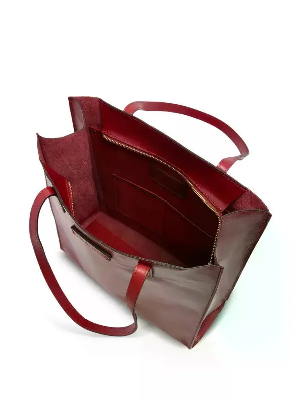 THE BRIDGE Mirra Logo-plaque Leather Tote Bag - Red