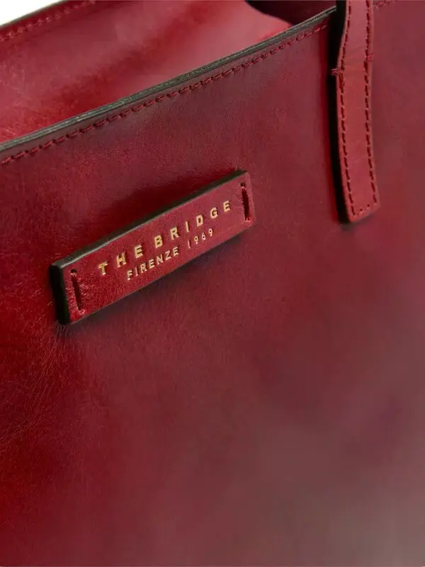 THE BRIDGE Mirra Logo-plaque Leather Tote Bag - Red