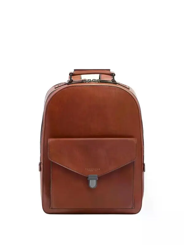 THE BRIDGE 1980 Leather Double-zip Backpack - Brown