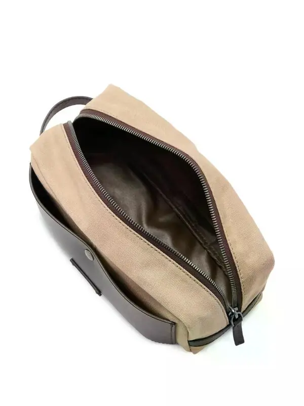 THE BRIDGE Leather-panelled Canvas Wash Bag