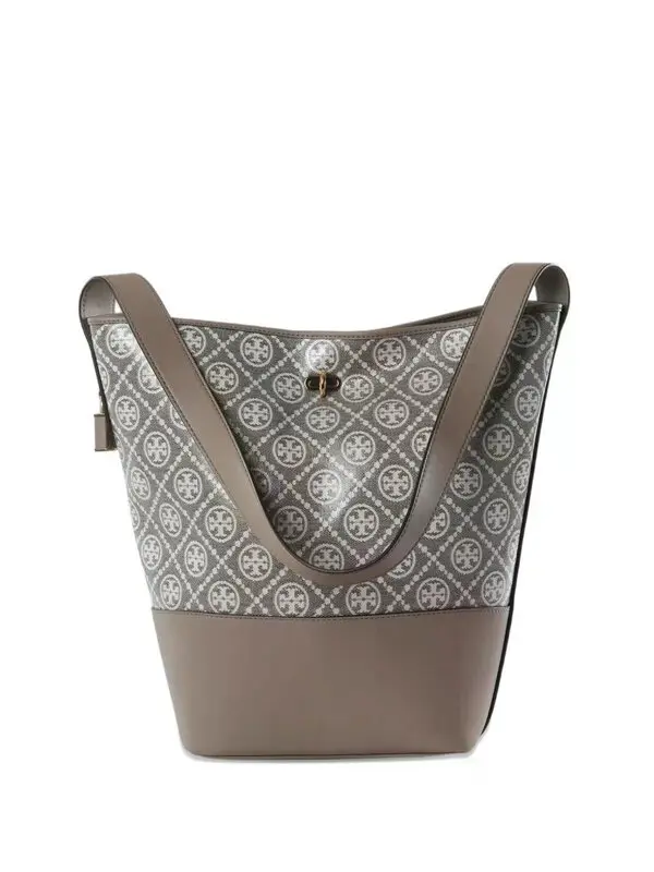 Tory Burch T Monogram Bucket Bag - Grey
