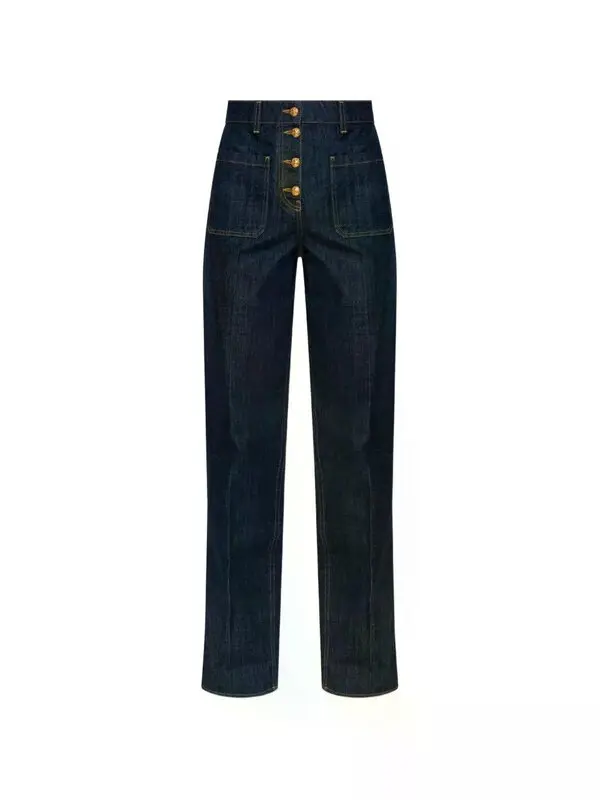 Valentino Garavani Button-embellished Straight-leg Jeans