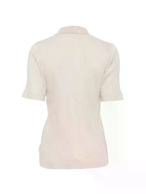 Marc O'polo Ribbed Knit Polo Top - Neutrals