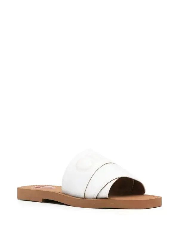Chloé Woody Logo-embroidered Slides
