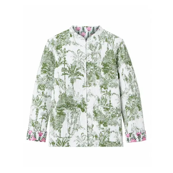 YUMI Reversible Quilted Cotton Jacket - Green