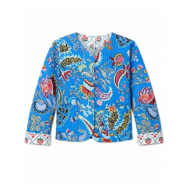 YUMI Reversible Quilted Cotton Jacket - Blue