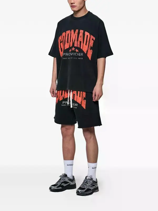 GODMADE Logo-print Raw-cut Shorts
