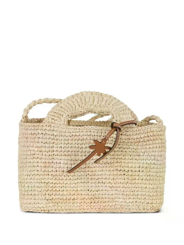 Manebí Woven Palm-charm Clutch Bag