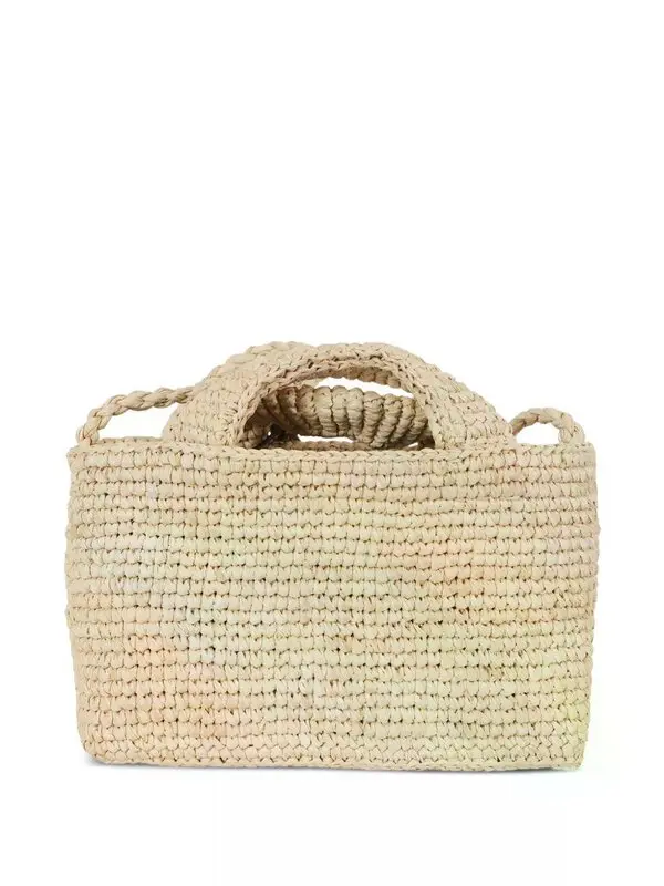 Manebí Woven Palm-charm Clutch Bag