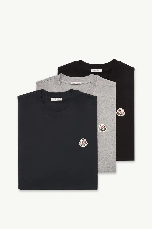 Moncler Logo Patch Cotton T-shirt - Multicolor