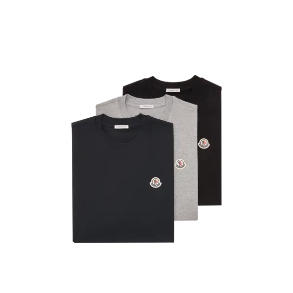 Moncler Logo Patch Cotton T-shirt - Multicolor