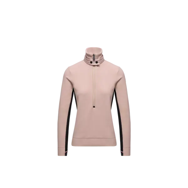 Moncler Half-zip Performance Fleece Top - Pink