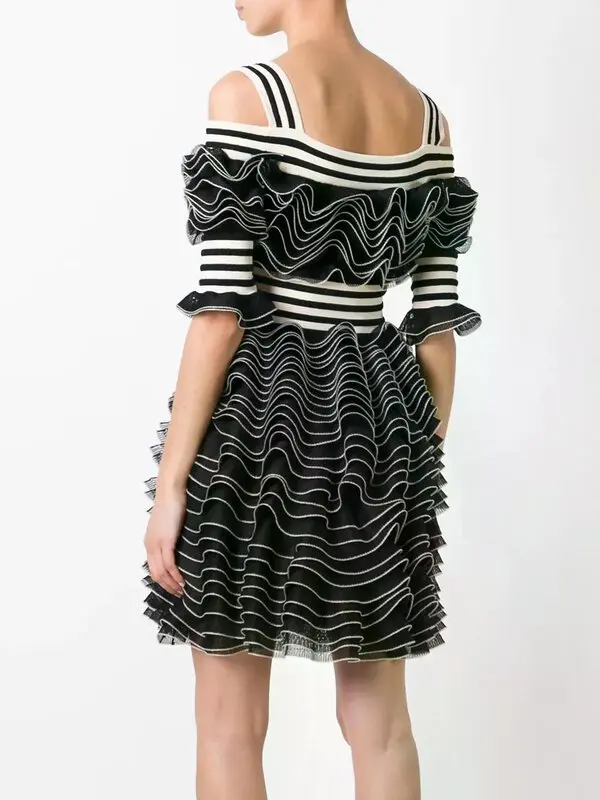 Alexander McQueen Ruffled Off-the-shoulder Mini Dress