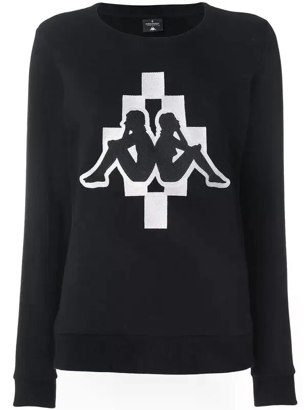 COUNTY OF MILAN Marcelo Burlon X Kappa Embroidered Logo Sweatshirt - Black