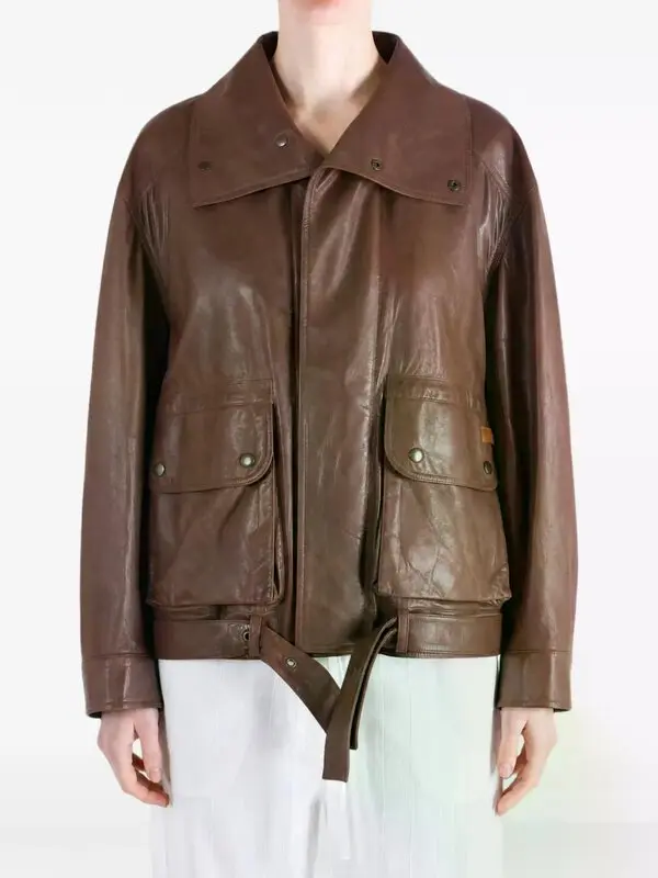 Calvin Klein Belted Leather Jacket