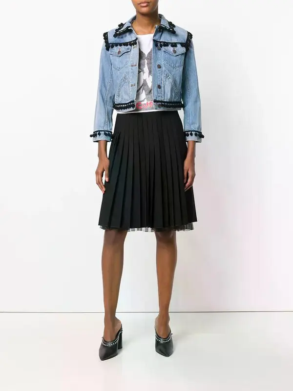 Marc Jacobs Pompom Embellished Denim Jacket
