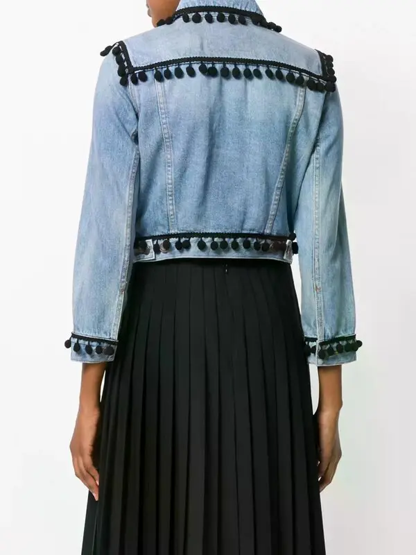 Marc Jacobs Pompom Embellished Denim Jacket