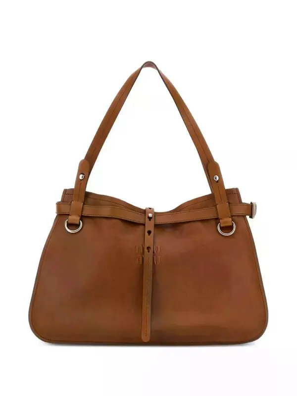 Miu Miu Buckle-detail Leather Tote Bag