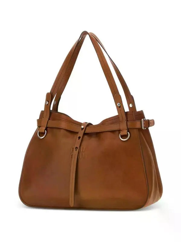 Miu Miu Buckle-detail Leather Tote Bag