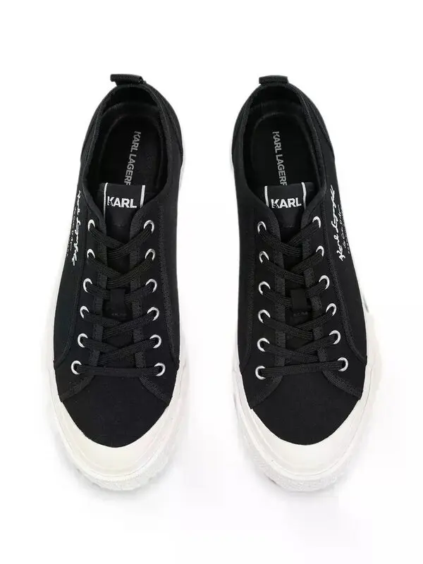 Karl Lagerfeld Logo Embroidered Platform Sneakers