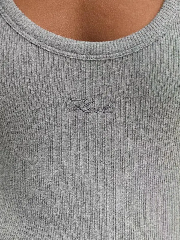 Karl Lagerfeld Ribbed Embroidered-logo Vest