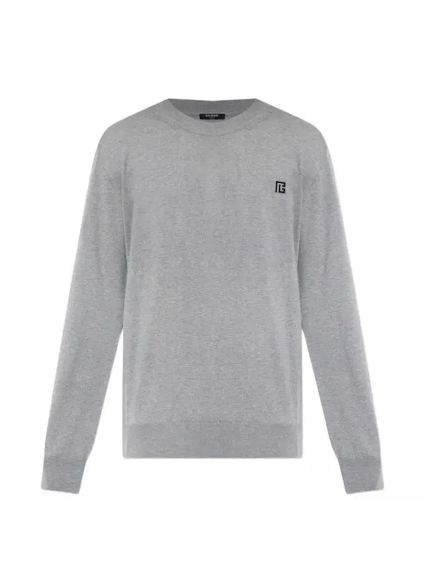 Balmain Silk And Cotton Jumper - Grey