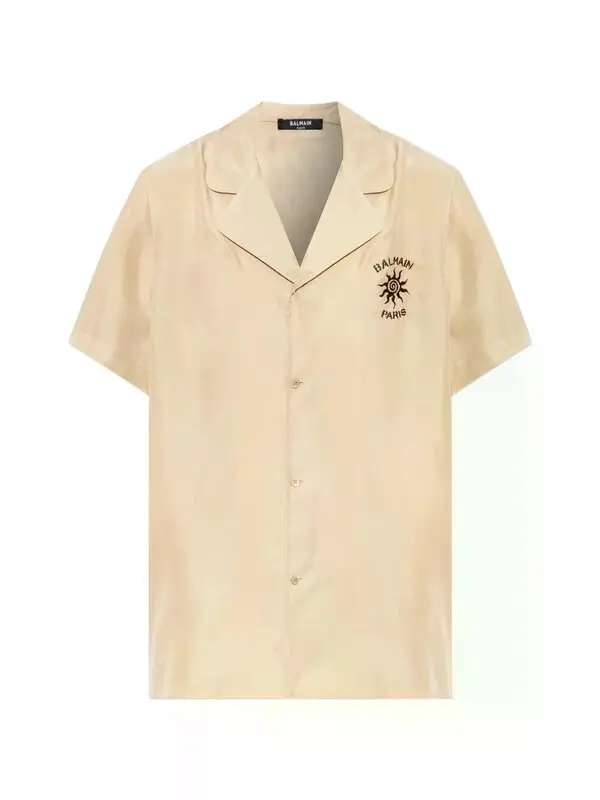 Balmain Logo-embroidered Camp-collar Shirt