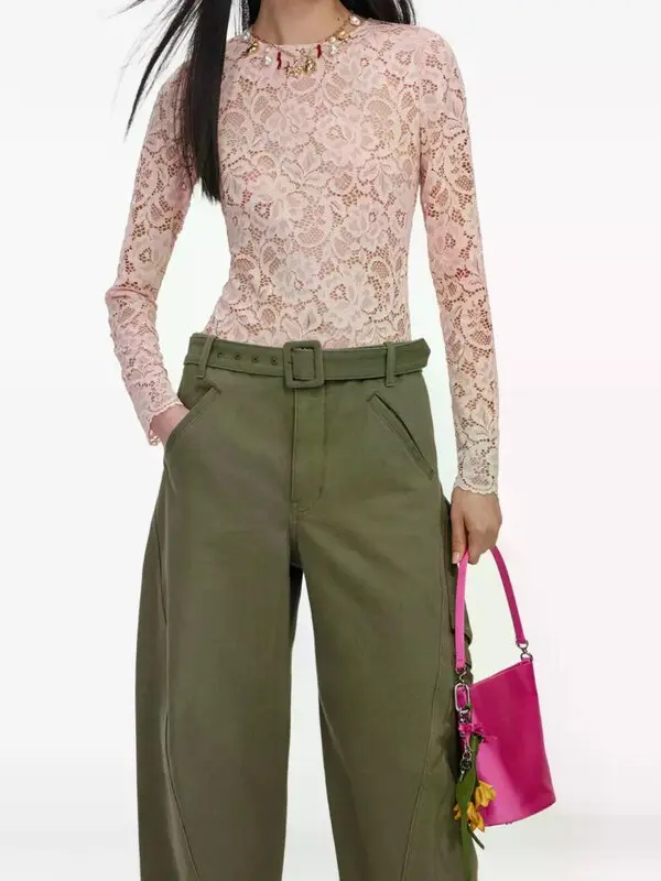 SELF-PORTRAIT Khaki Belted Cargo Pants
