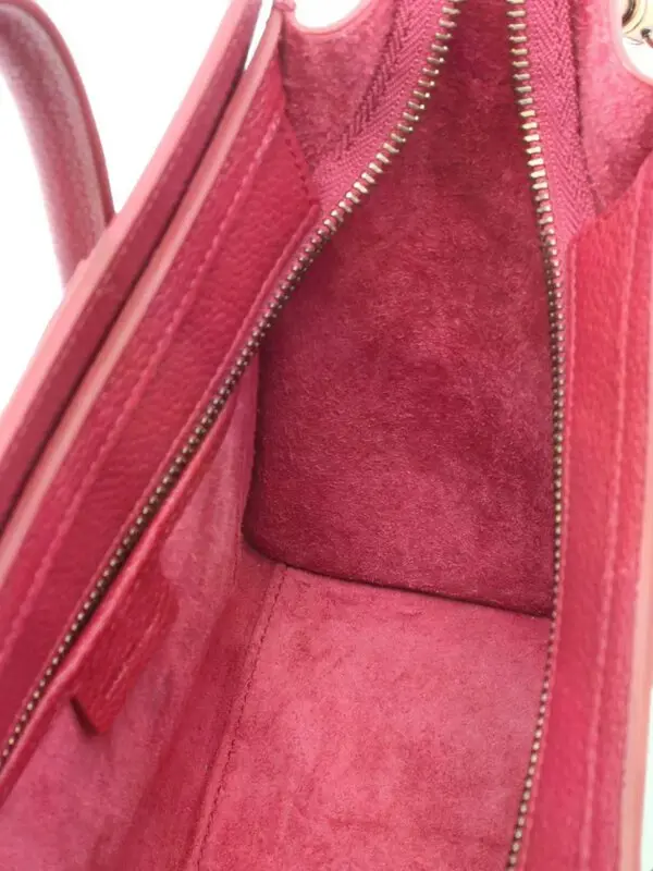 Celine Luggage Nano Shopper Tote Bag - Red