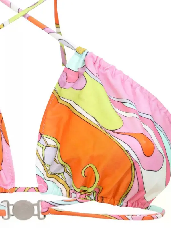 Emilio Pucci Abstract Print Halterneck Bikini Top