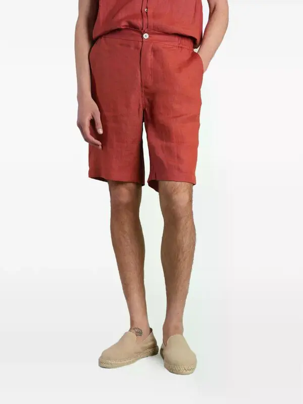 Alpha Studio Elasticated-waist Linen Shorts