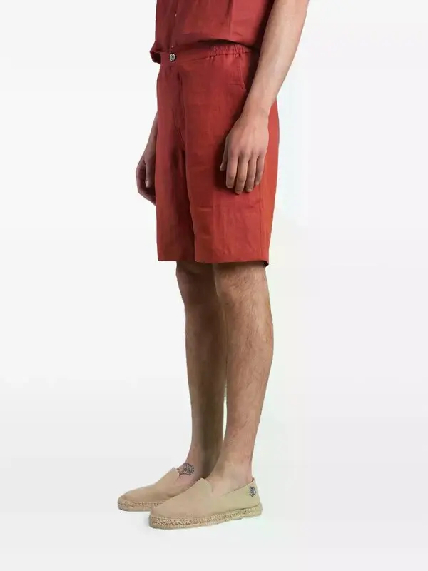 Alpha Studio Elasticated-waist Linen Shorts