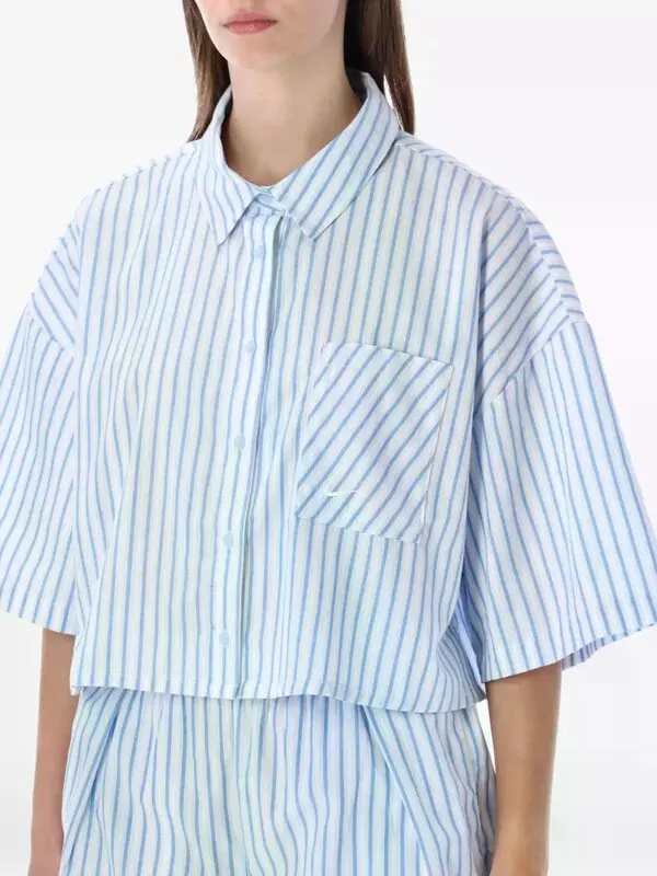 Nike Chill Poplin Striped Cropped Shirt