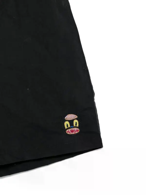 ARRELS BARCELONA Embroidered-patch Swim Shorts - Black