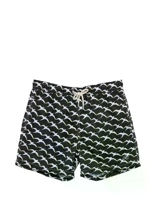 ARRELS BARCELONA Bird Print Swim Shorts - Black