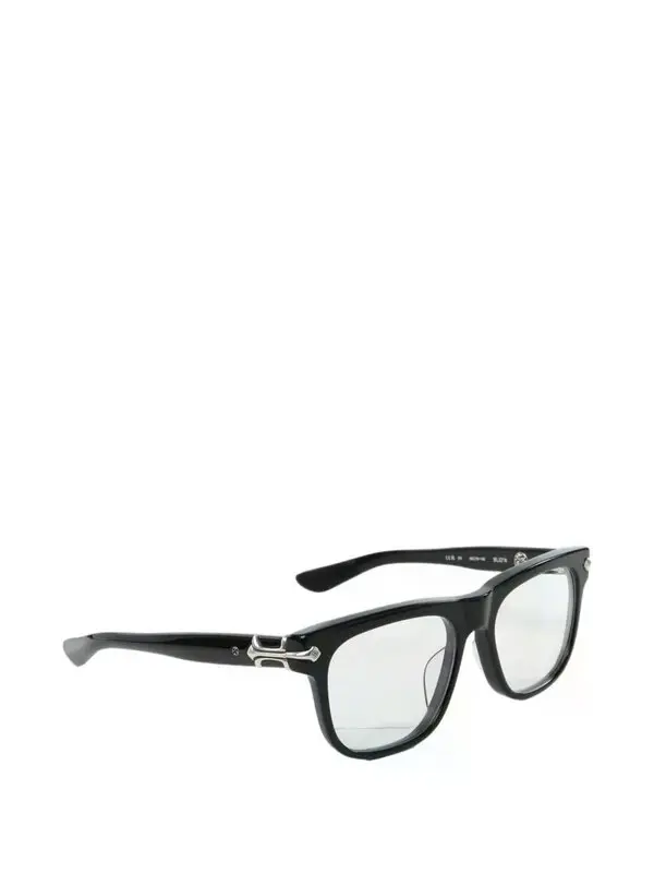 Chrome Hearts Square Frame Glasses With Cross Plaque - Black