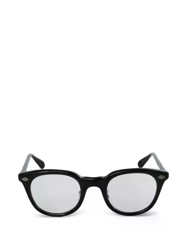 Chrome Hearts Logo Plaque Round-frame Eyeglasses - Black