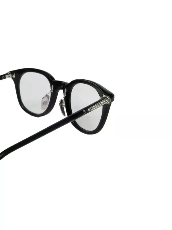 Chrome Hearts Logo Plaque Round-frame Eyeglasses