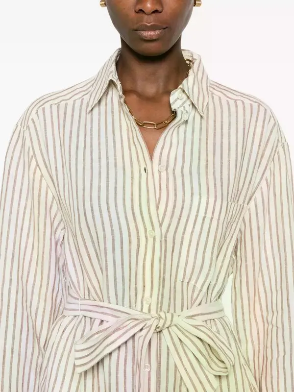 Marc O'polo Striped Belted Midi Dress