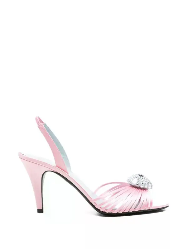 Valentino Garavani Vlogo Crystal-embellished Sandals - Pink