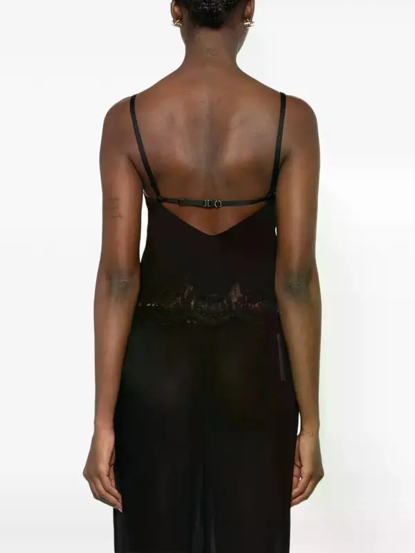 SELF-PORTRAIT Rhinestone Embellished Lace Trim Top