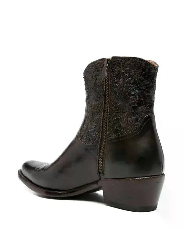 ERALDO Floral-embossed Leather Boots