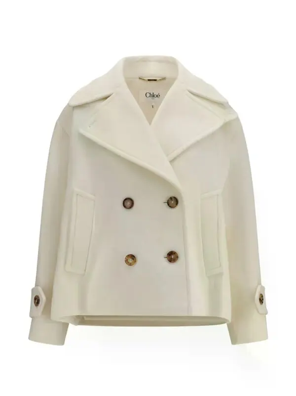 Chloé Double-breasted Wool-blend Jacket - Neutrals