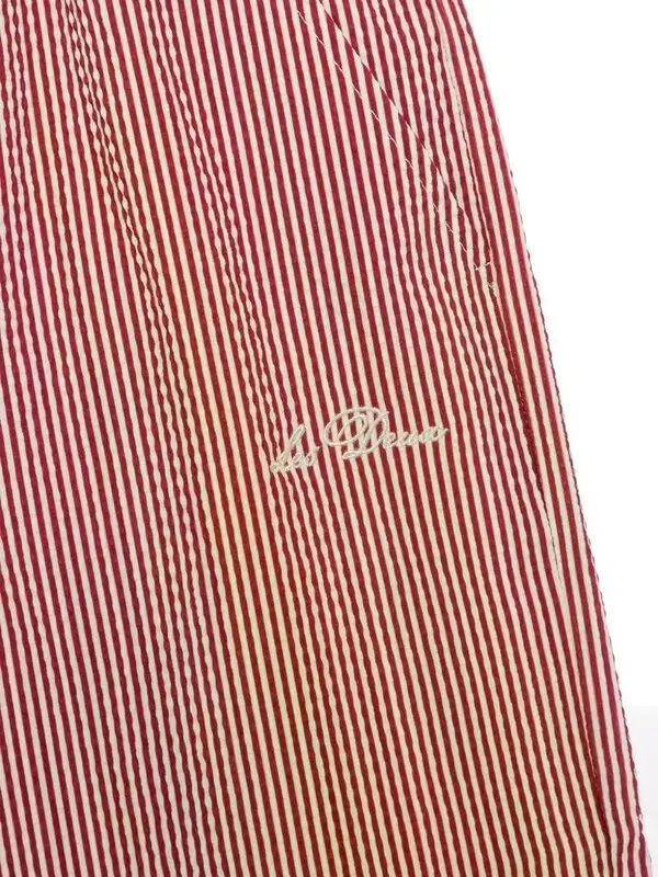 LES DEUX Seersucker Striped Swim Shorts