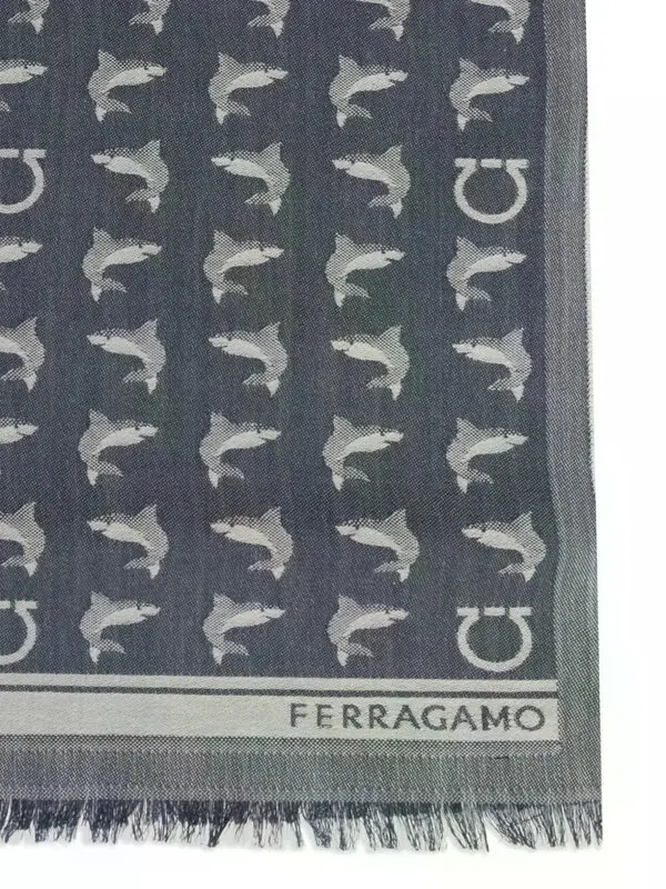 FERRAGAMO Gancini Dolphin-print Scarf