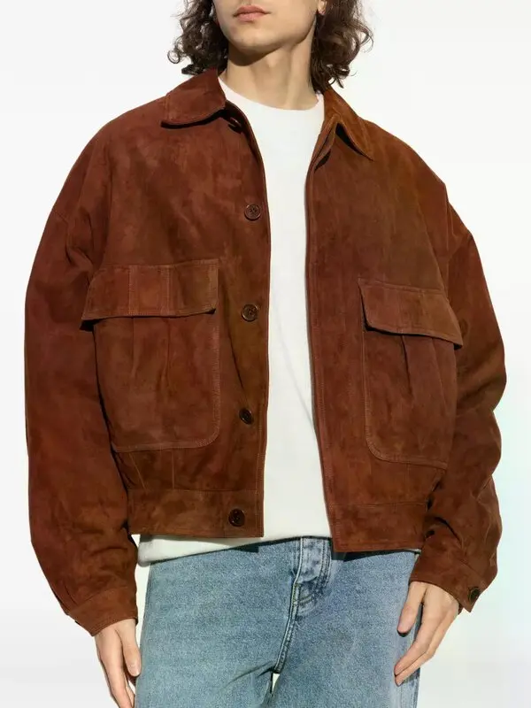Balmain Suede Flap-pocket Jacket