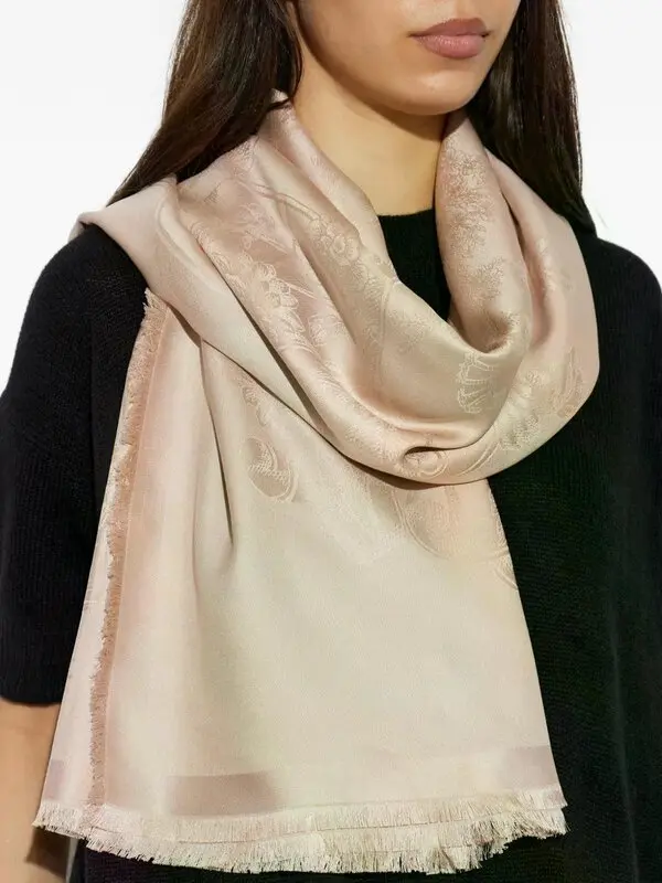 FERRAGAMO Jacquard Frayed-edge Scarf