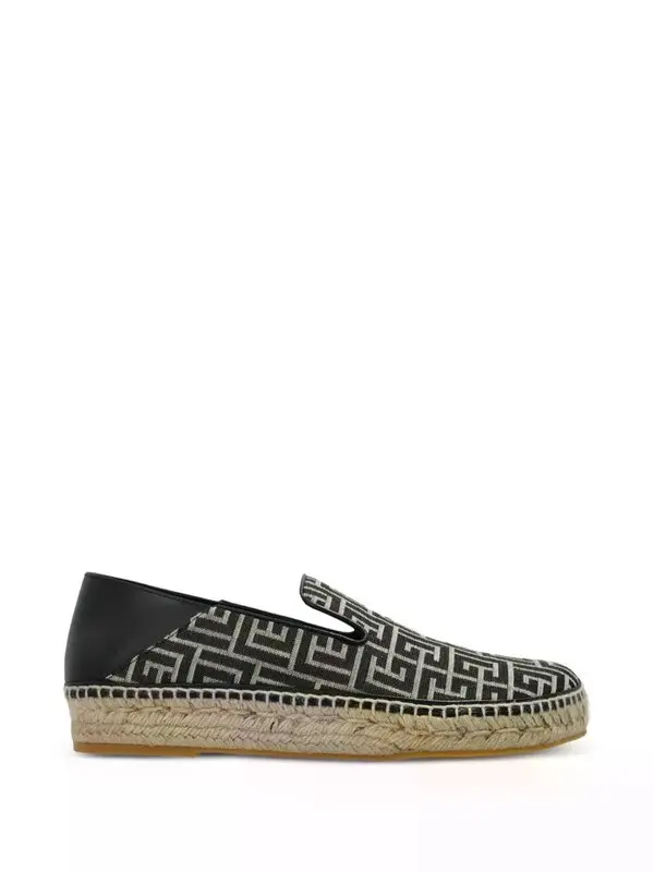 Balmain Monogram Pattern Espadrille Sneakers - Black